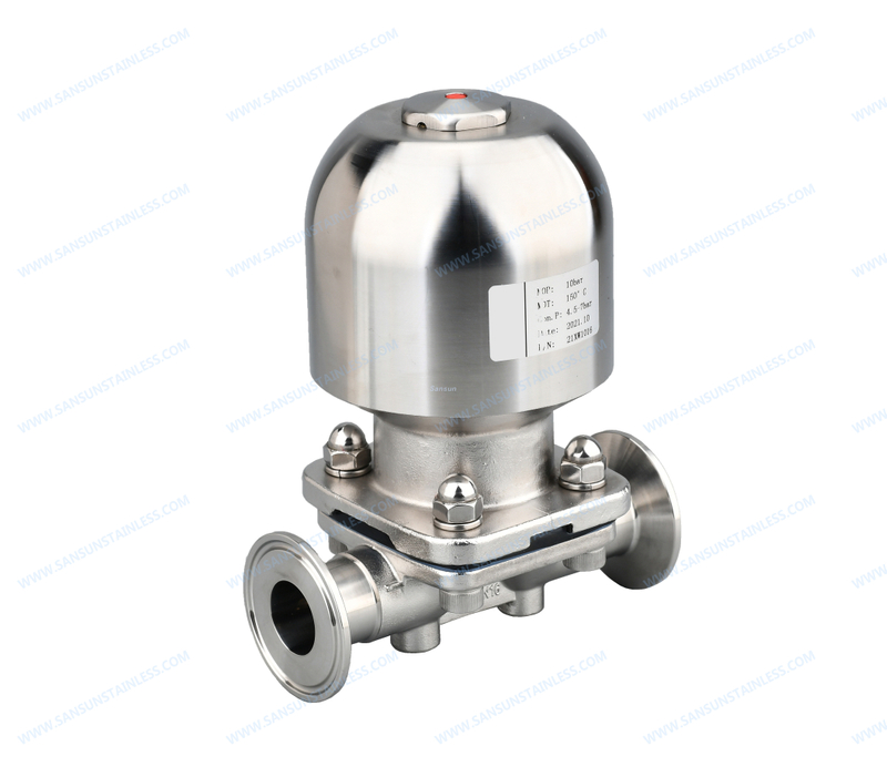 clamp Sanitary Air Actuated Diaphragm Valve with Silicone Seal Factory ...