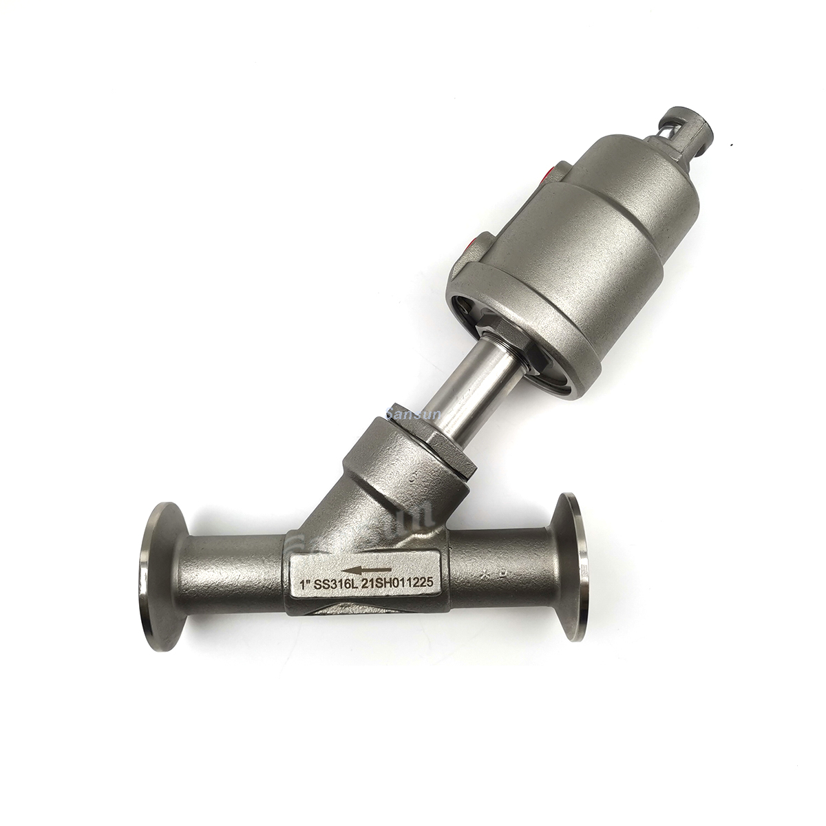 Clamp Pneumatic Angle Seat Control Valve stainless steel actuator from ...
