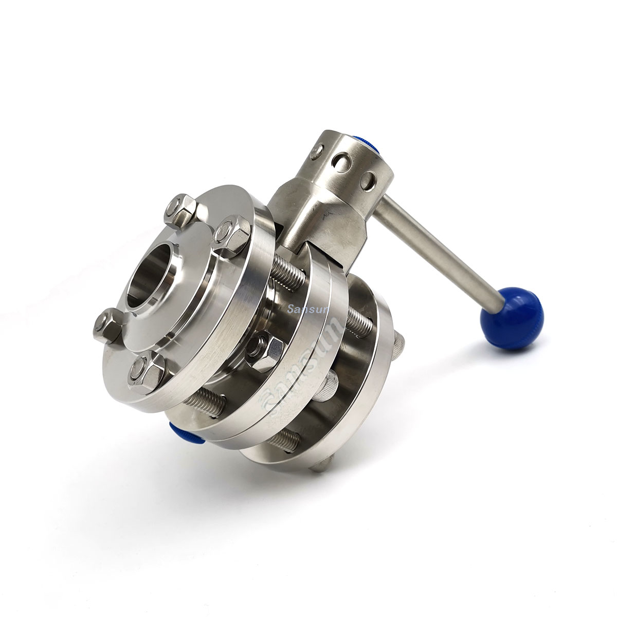 Sanitary Weld 3 Piece Butterfly Valve with Pulling Handle from China ...